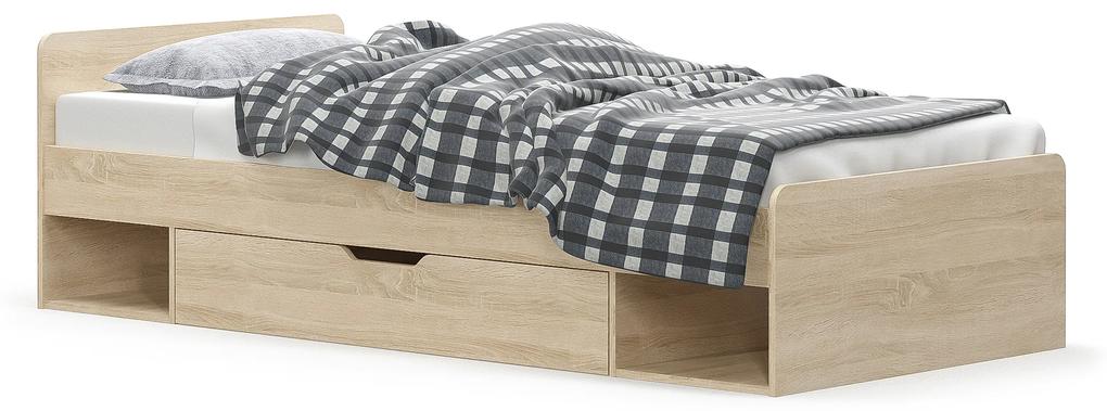 Jednolůžková postel 90 cm Terrell (dub sonoma) (bez roštu a matrace). 1053299