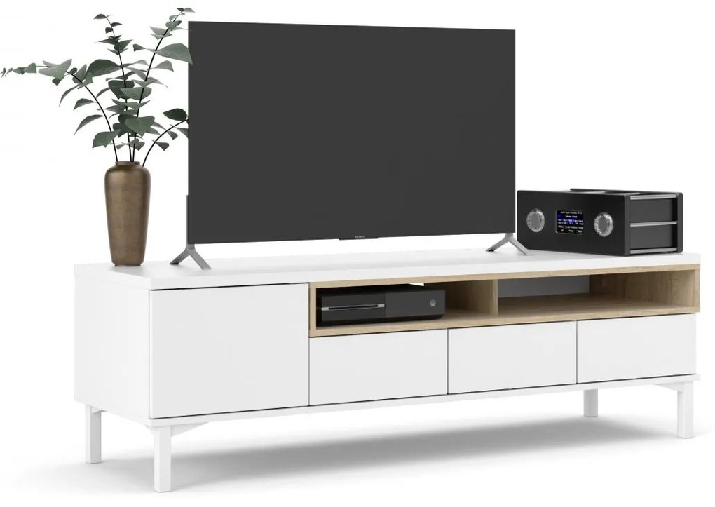 FN TV stolek Atrei 179 bílá/dub sonoma