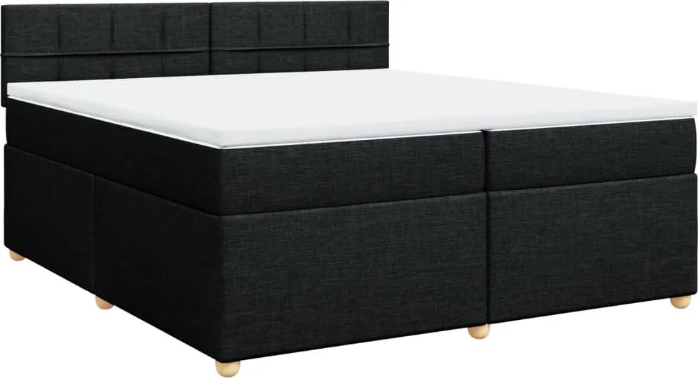 Box spring postel s matrací černá 200x200 cm textil 3289089