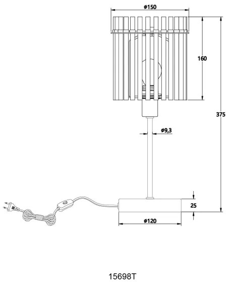 Globo 15698T - Stolní lampa GORLEY 1xE14/40W/230V pr. 15 cm černá