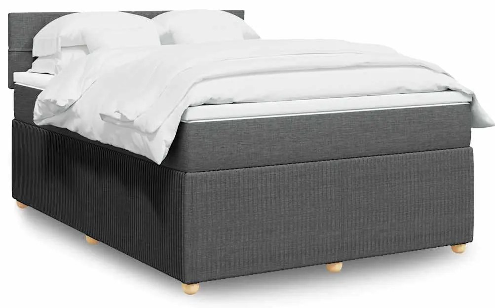 Box spring postel s matrací tmavě šedý 140 x 190 cm textil 3289752