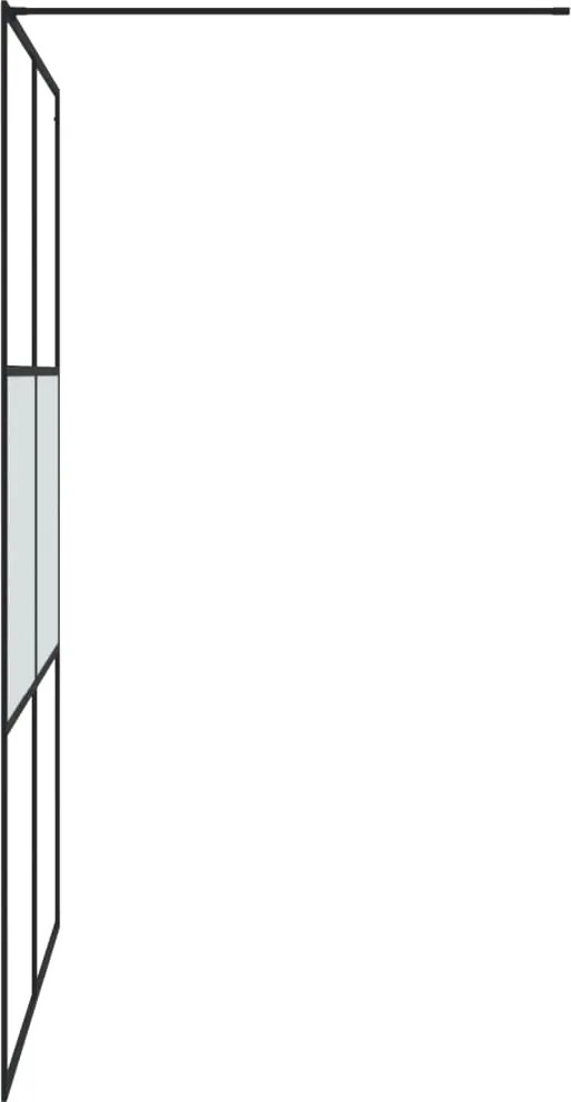 Sprchová zástěna walk-in černá 140x195 cm napůl mléčné ESG sklo 152109