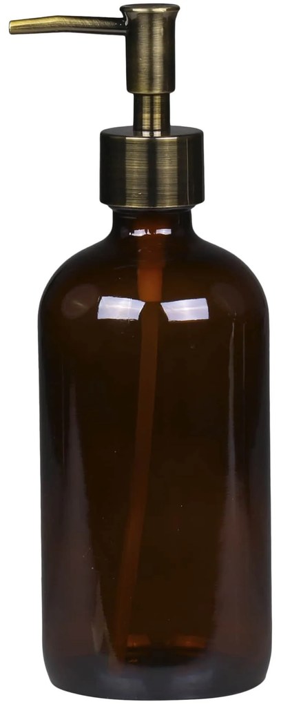 Chic Antique Skleněný dávkovač na mýdlo Mocca 480 ml, hnědá barva, sklo, plast