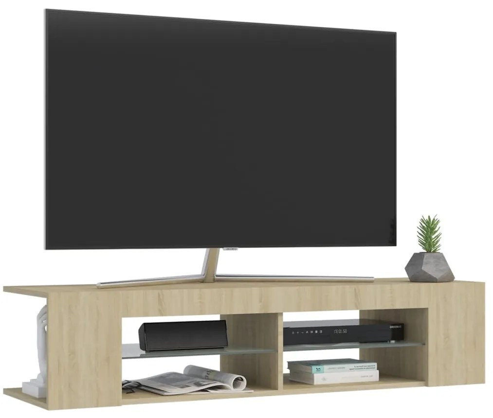 vidaXL Marketos TV skříňka s LED osvětlením dub sonoma 135 x 39 x 30 cm