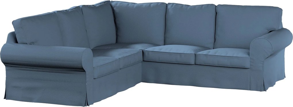 Potah na pohovku IKEA Ektorp rohová barva modrá látka pletený vzor
