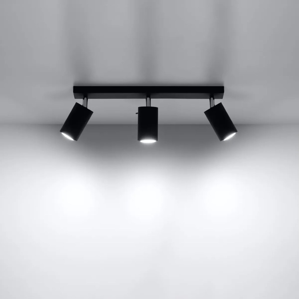 Sollux Lighting Stropní svítidlo RING 3 Černá