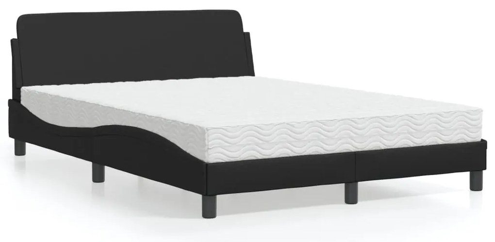 Postel s matrací Dover černá 140 x 190 cm umělá kůže 3208397