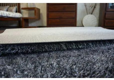 Kusový koberec Shaggy SPACE 3D B315 černá/šedá velikost 80x150 cm | krásné koberce cz