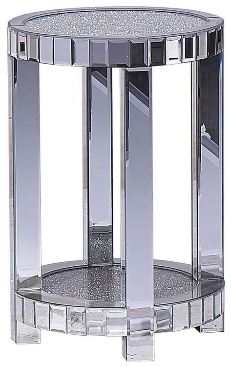 Stříbrný zrcadlový pomocný stůl APREY Beliani