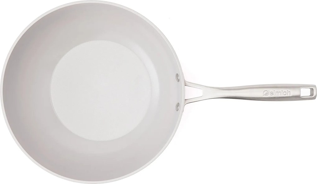 Elmich Nepřilnavá keramická pánev wok Zen Ø 28 cm - hnědá