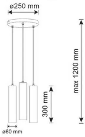 Lustr na lanku NAPOLI 3xGU10/8W/230V