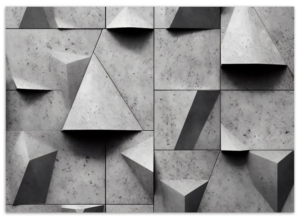 Fototapeta, Geometrické tvary konkrétní 3D - 100x70 cm
