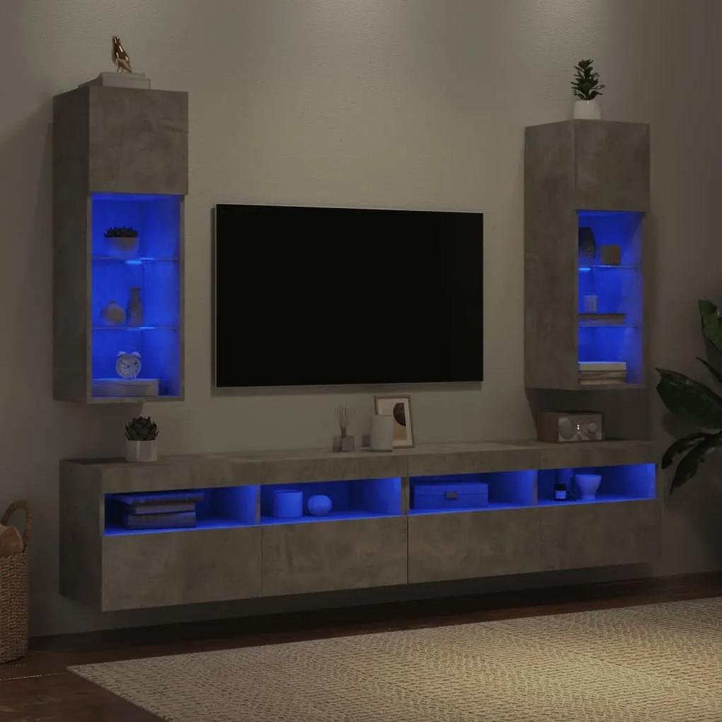vidaXL TV skříňky s LED osvětlením 2 ks 30,5 x 30 x 90 cm [837008] Barva: dub sonoma