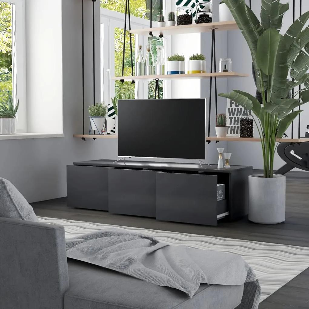 TV stolek šedý 120 x 34 x 30 cm dřevotříska