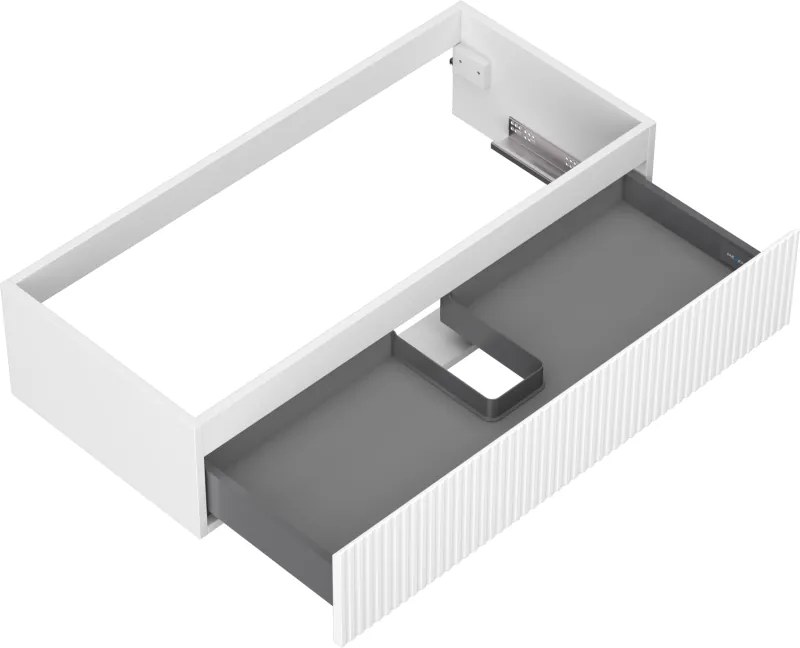 Mexen Rivel, koupelnová skříňka 100 cm, 1 zásuvka, drážkovaná, bílá matná, 91A20-10023-1-BF01