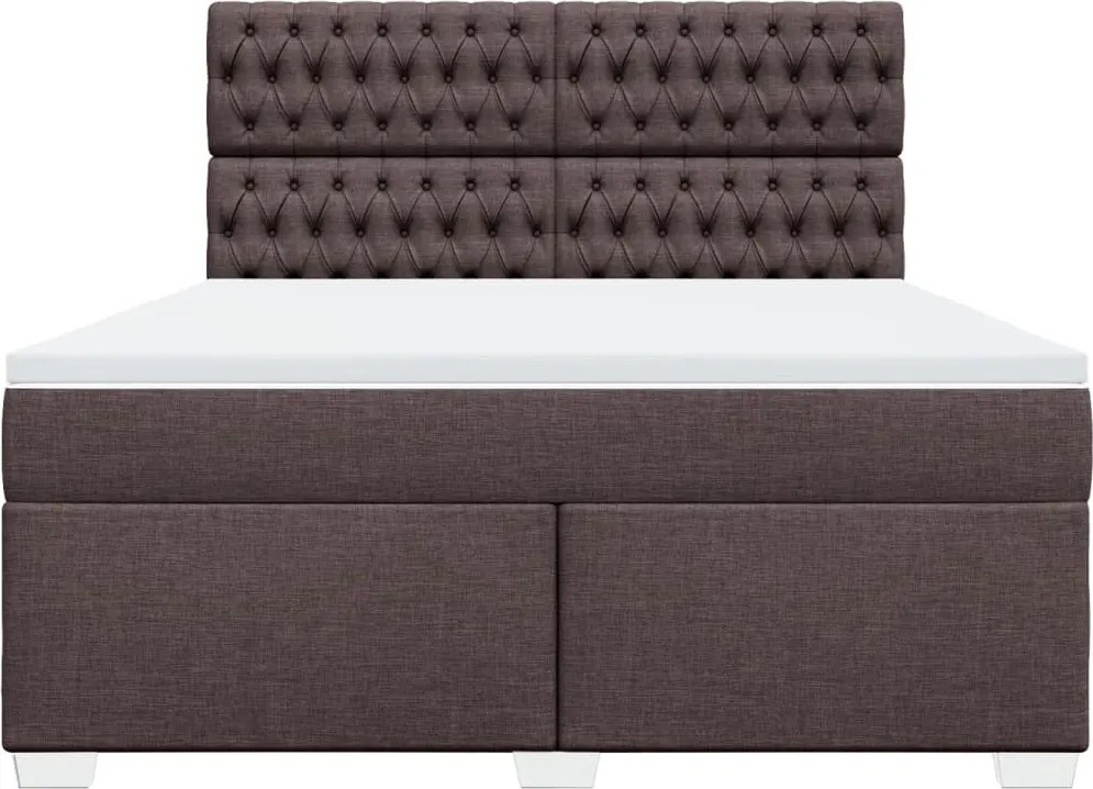 Box spring postel s matrací tmavě hnědá 180x200 cm textil 3292877