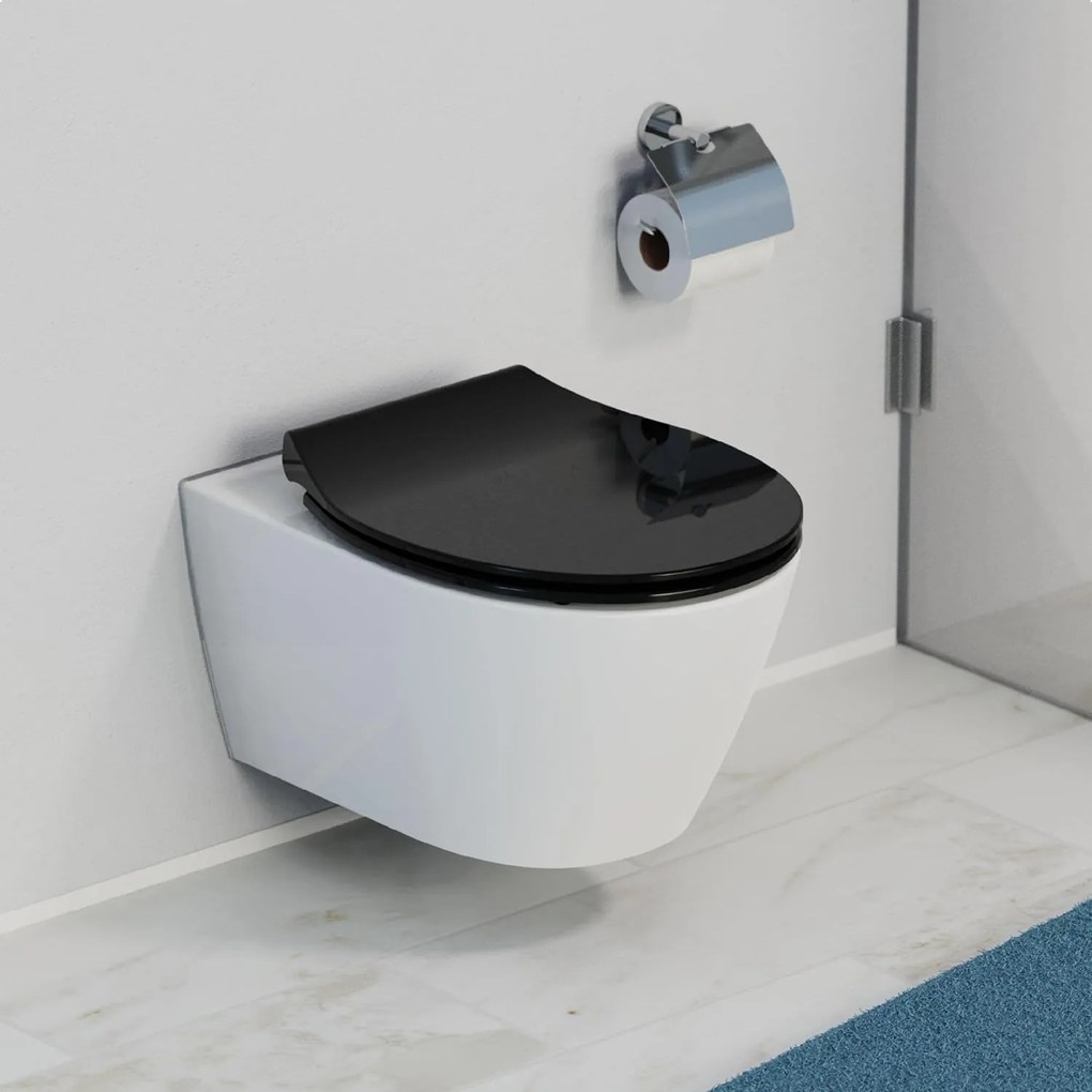 Eisl Sanitär WC prkénko Duroplast Soft Close Slim Black 82710