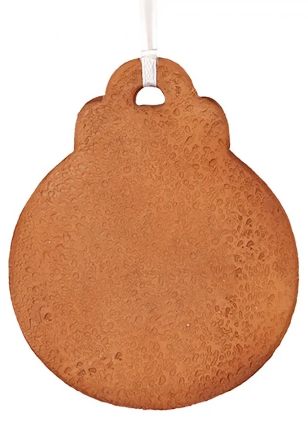 Hnědá vánoční závěsná dekorace perníková koule - 8*2*10 cm