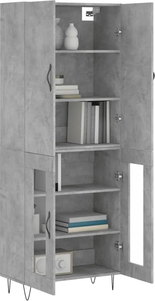 Skříň highboard betonově šedá 69,5x34x180 cm kompozitní dřevo 3198069