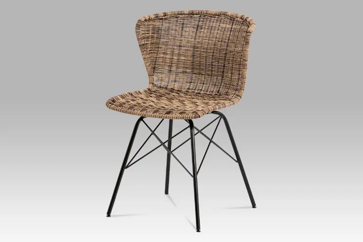 Zahradní židle CHARA — umělý ratan hnědý, kov