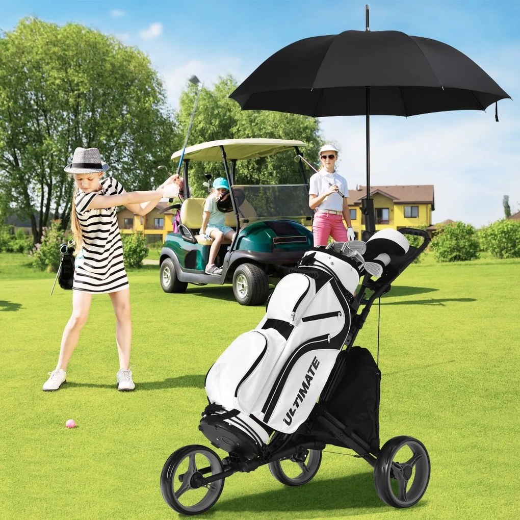 Costway Skládací tříkolový golfový vozík z hliníku, šedý