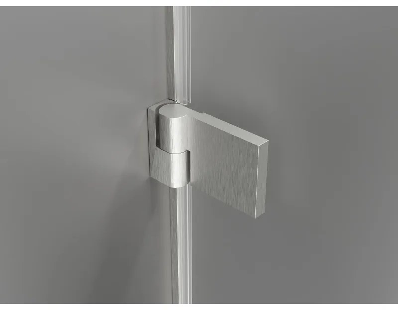Mexen Lunar-B, výklopný sprchový kout levý 70 x 70 cm, 8mm čiré sklo, ocelový profil, 832-070-070-97-00-L
