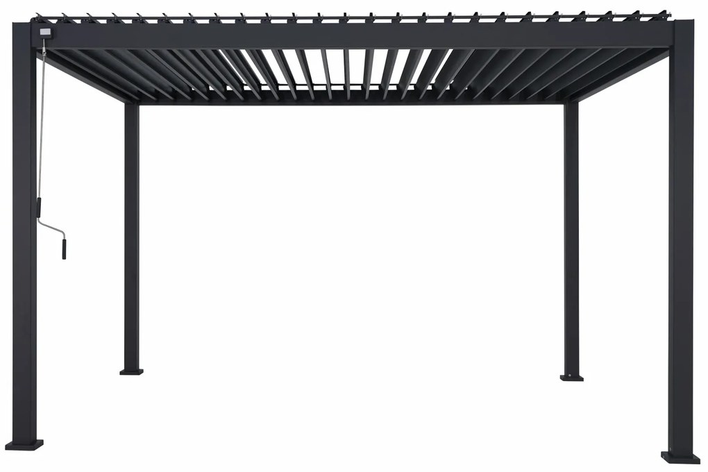 Outdoor Creations Hliníkovo-ocelová pergola s vyčnívajícImi lamelami ALUSTEEL 300x400cm 4 stojky Barva: Bílá RAL 9016