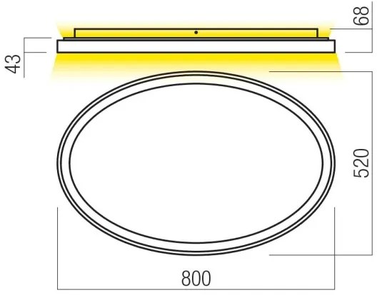Redo 01-3811 - LED Stmívatelné stropní svítidlo NOBU LED/80W/230V černá