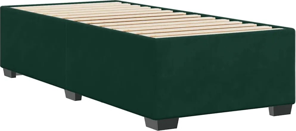 Rám postele bez matrace tmavě zelená 90 x 200 cm samet 3284610