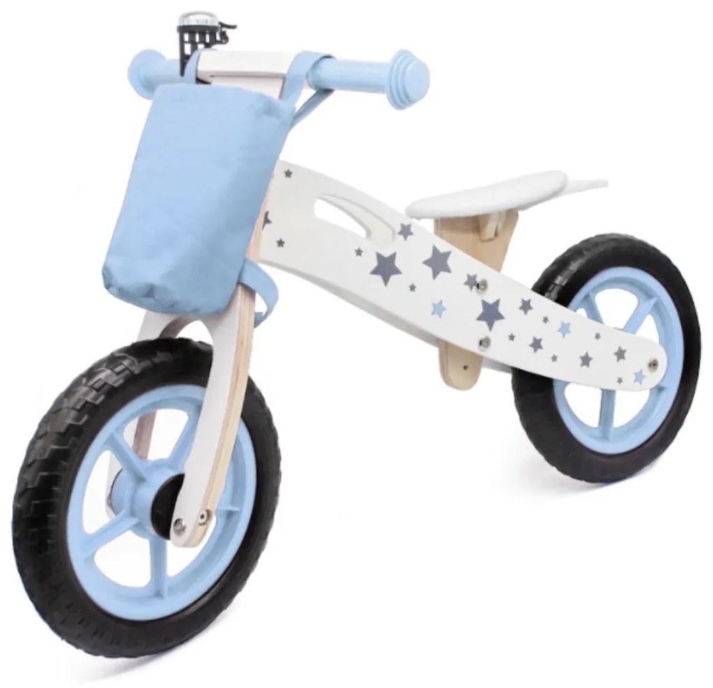 Dřevěné odrážedlo Stars - modré Blue wooden kids bike