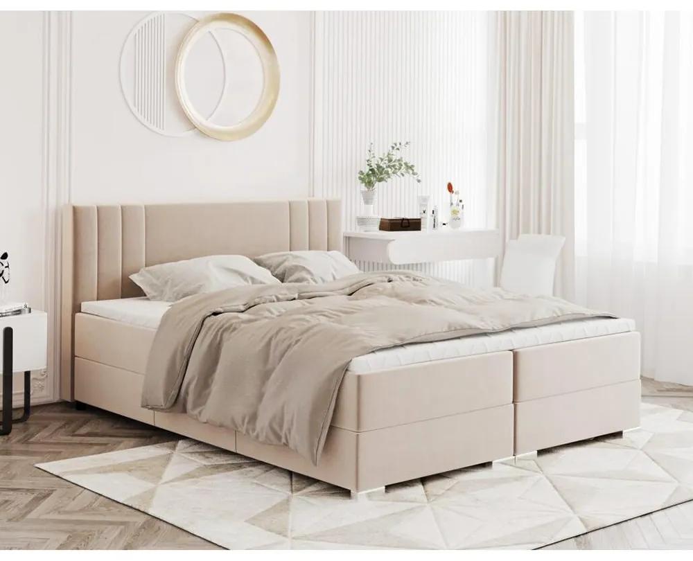 Kontinentální postel dvoulůžko BOXSPRING IDRIS + topper v ceně | 180x200 | VÝBĚR TKANIN
