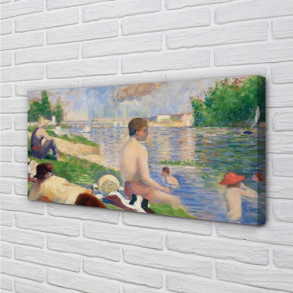 Obrazy na plátně Art pláž na jezeře 140x70 cm