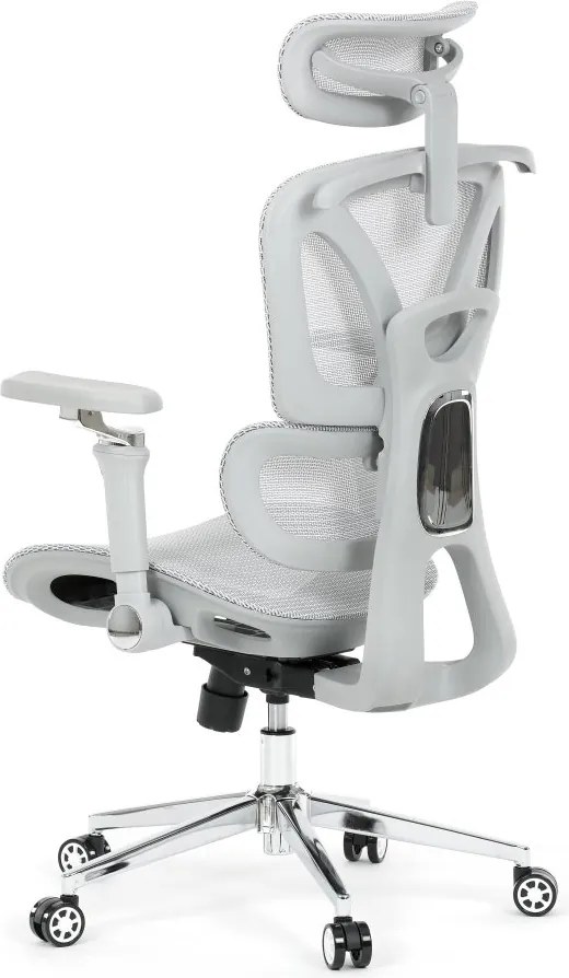 Kancelářská ergonomická židle PORTE — síťovina, šedá