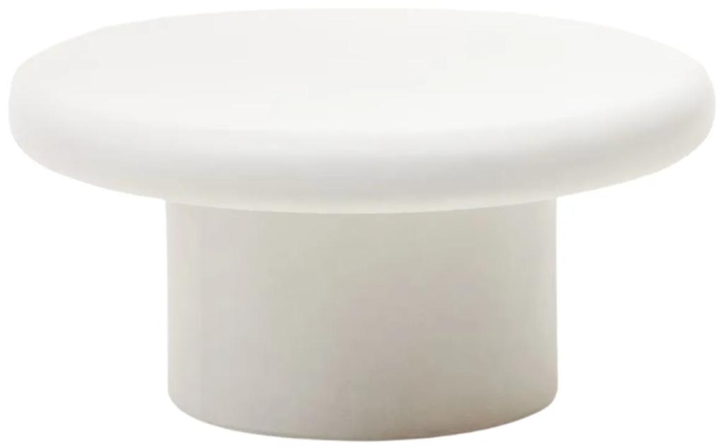 Bílý cementový zahradní stolek Kave Home Addaia 66 cm