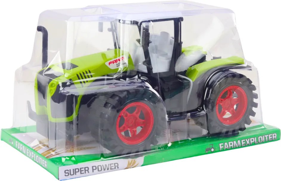 LEAN Toys Velký traktor s třecím pohonem, zelené zemědělské vozidlo