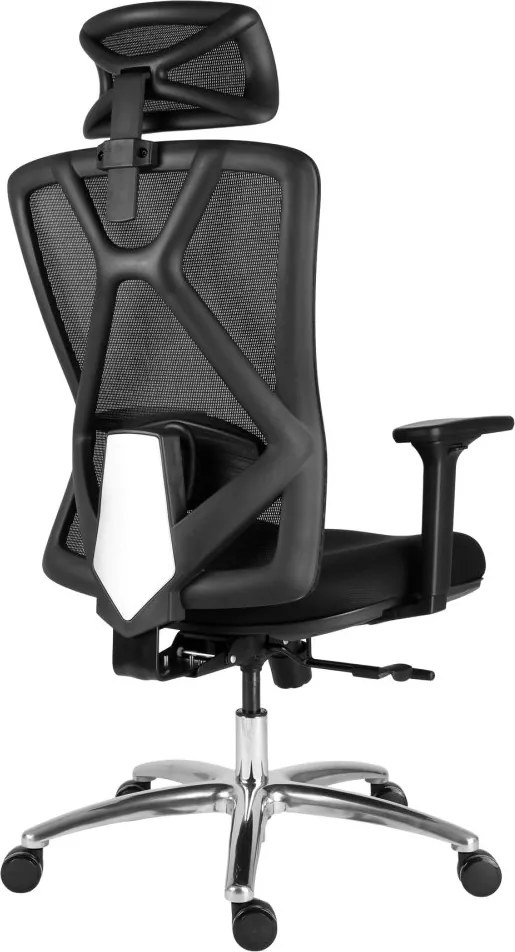 Ergonomická kancelářská židle ERGODO POWERSEAT - černá síťovina / nosnost 150 kg