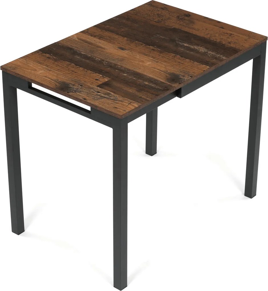 Jídelní stůl rozkládací ALMIO - old wood / černé kovové nohy