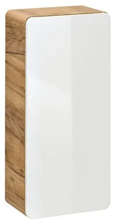Koupelnová závěsná skříňka spodní Aruba 830 1D dub craft zlatý/bílý lesk