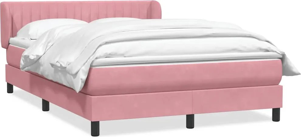 Box spring postel s matrací růžová 160x210 cm samet 3317702