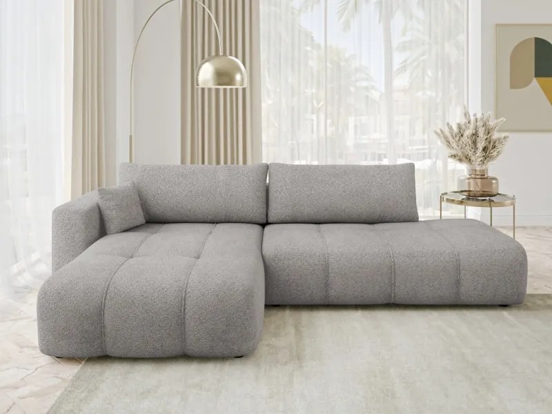 Rohová rozkládací sedačka Larow O Boucle, Potah: Coral 75, Strana pohovky: levá