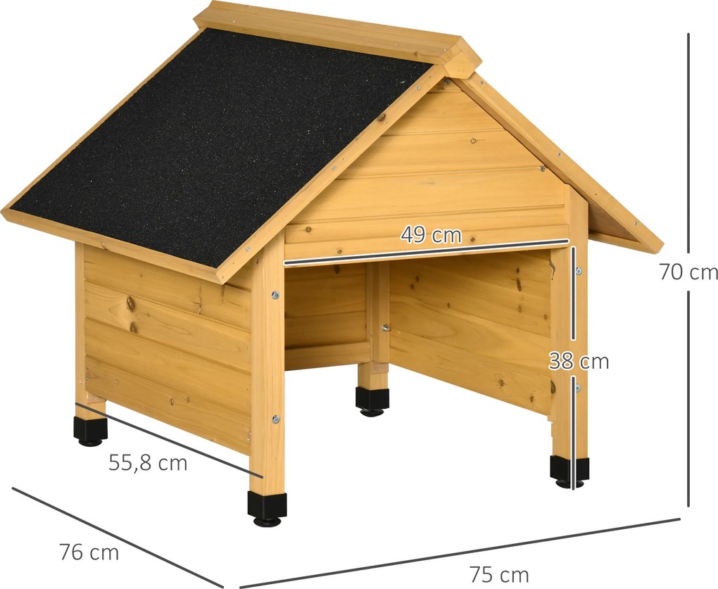 Dřevěná garáž Outsunny pro robotické sekačky 75x76x70 cm žlutá, ochrana proti slunci a dešti pro robotické sekačky |