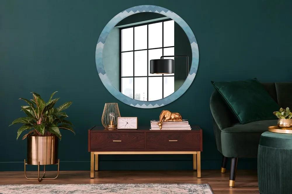 Kulaté zrcadlo s dekorem Shoemakerův vzor fi 100 cm