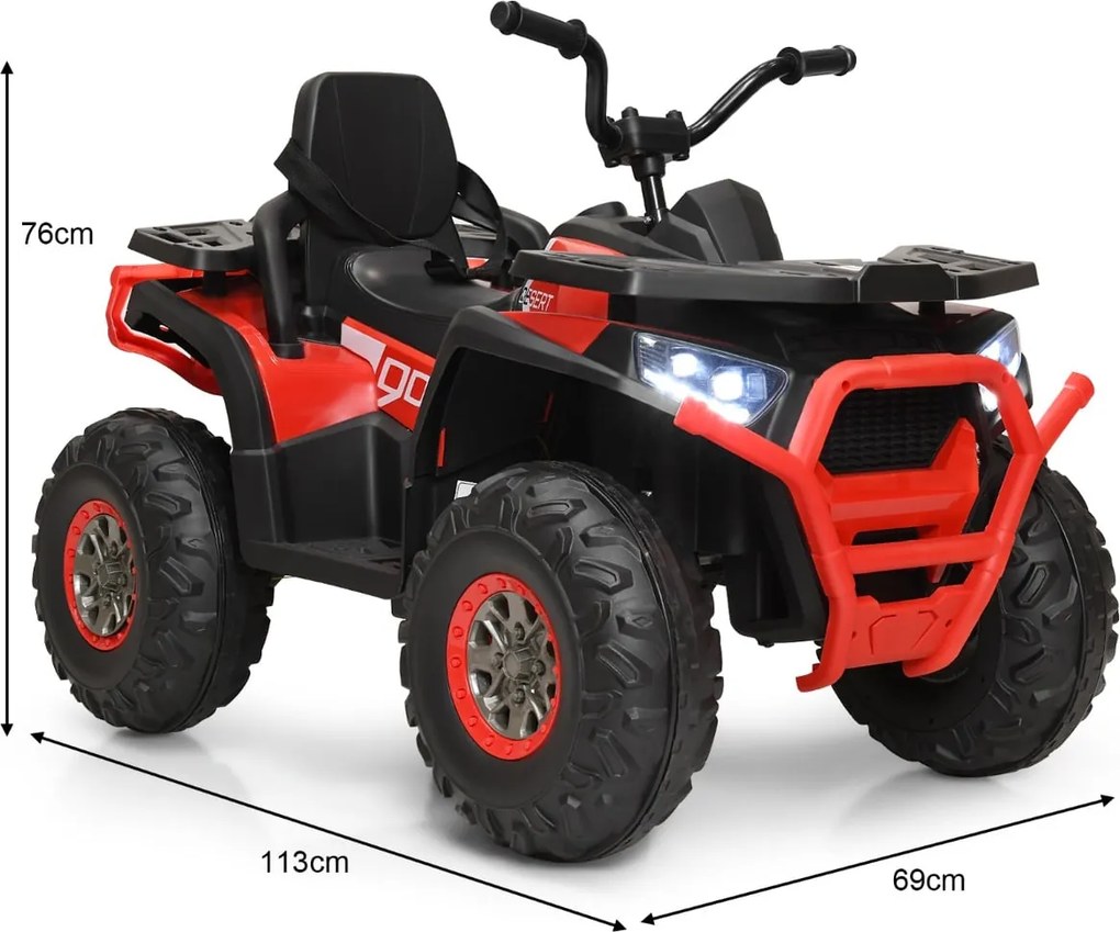 Costway 12 V elektrická dětská čtyřkolka se světlomety 4 kola dětské auto