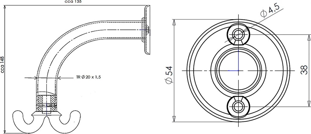 Aqualine WHITE LINE čtyřvěšák, bílá 8008