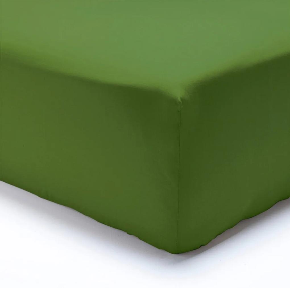 Polášek Jersey prostěradlo na vysokou matraci (až 30cm), 140x200cm, na dvoulůžko tmavě zelené