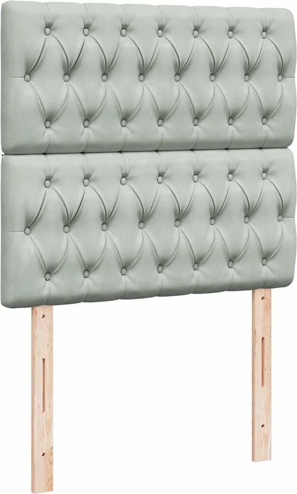 Box spring postel s matrací světle šedá 80 x 200 cm samet 3292196