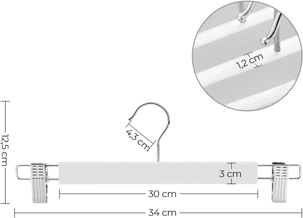 Sada ramínek na kalhoty PURPO 8 ks bílý