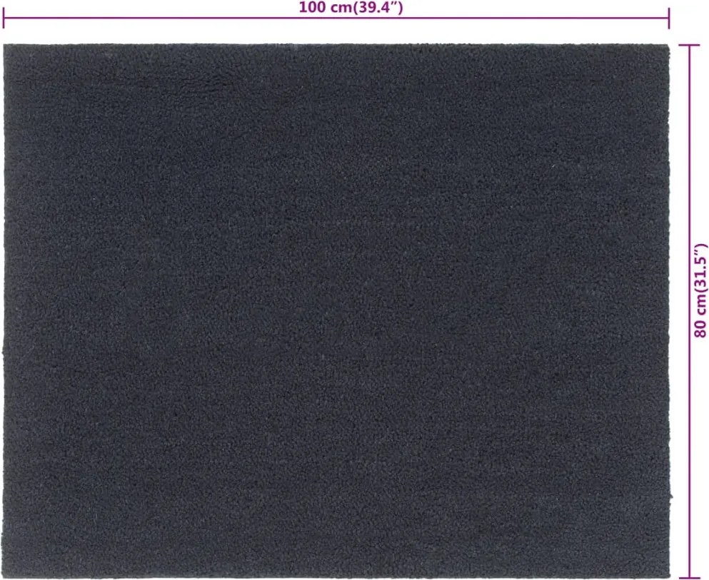 Rohožka před dveře tmavě šedá 80 x 100 cm kokosové vlákno 155592