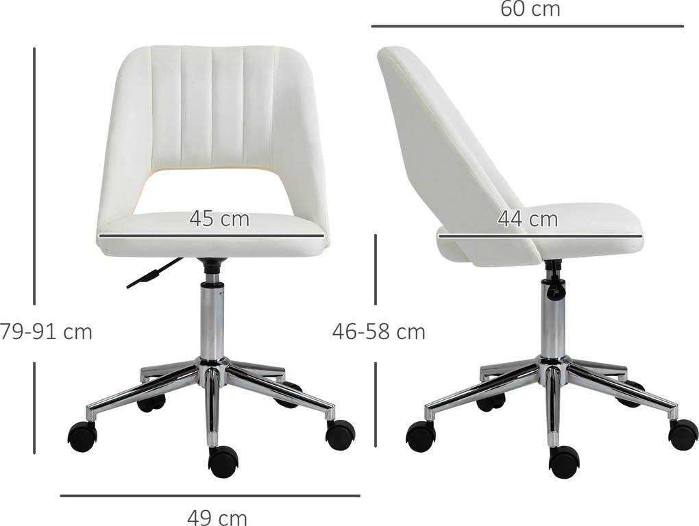 Otočná židle Vinsetto béžová, výškově nastavitelná kancelářská židle do obývacího pokoje a ke stolu, kompaktní, ergonomická a moderní