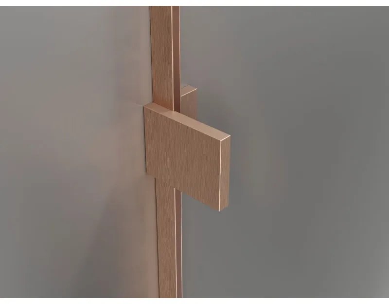 Mexen Lunar, L půlkruhový sprchový kout naklápěcí doleva 100 x 80 cm, 8mm čiré sklo, profil měděná matná, 833L-100L-080P-65-00